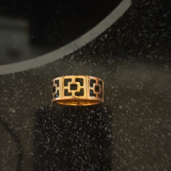 Trina Turk | Jewelry | Elegant Gold And Black Mens Patterned Ring ...